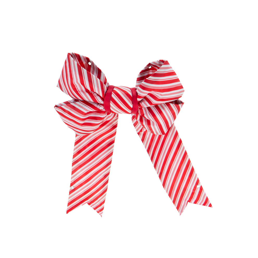 Candy Cane Stripe Nylon Bow - Golden Openings | Event Supplies