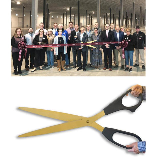 40 inch GOLD Plated Scissors with Black Handles - Golden Openings