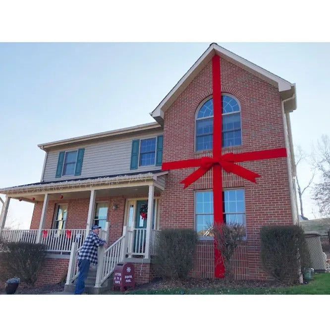 3-D Giant RED Velvet Building Bow - Golden Openings