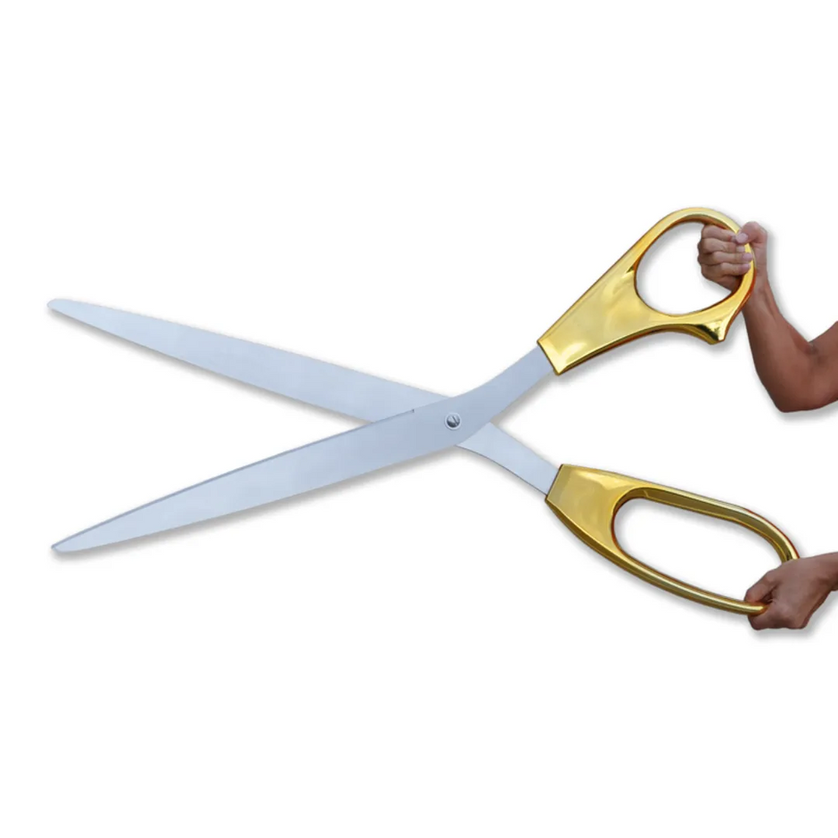 Giant Ribbon Cutting Scissors - Golden Openings
