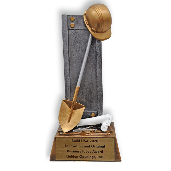 Shovel & Hardhat Foreman Trophy - Golden Openings