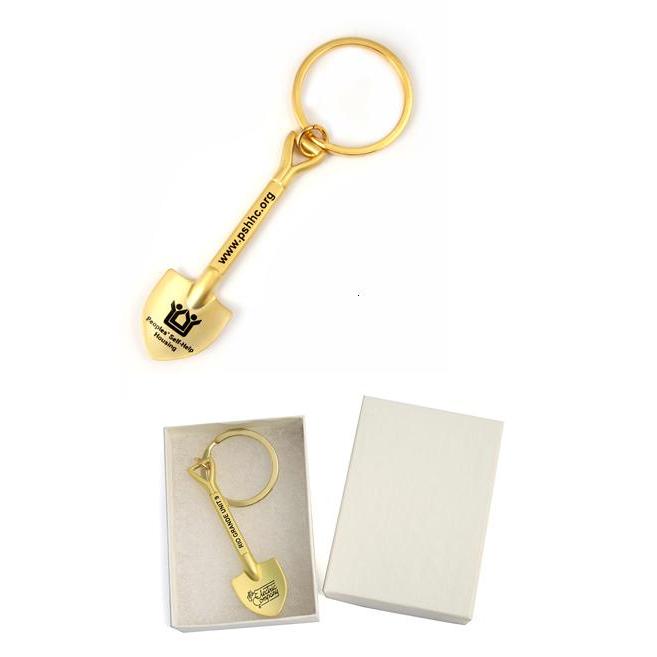 Custom Ceremonial Shovel Plated Keychain - Golden Openings